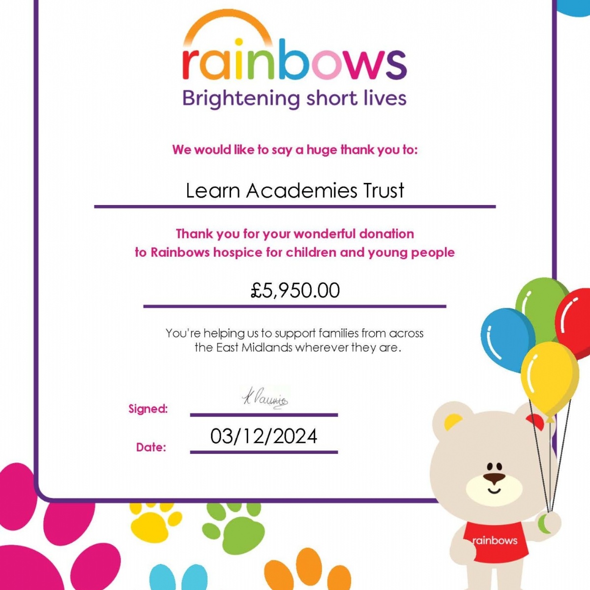 Learn Academies Trust - Learn-AT Schools Celebrate Year of Fundraising ...